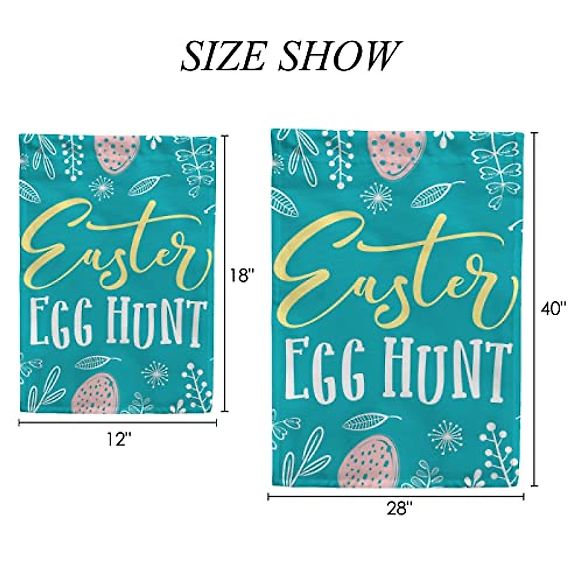 My Little Nest Seasonal Garden Flag Easter Eggs Hunt Vertical Garden Flags Double Sided for Home Farmhouse Yard Holiday Flag Outdoor Decoration Banner 12"x18"