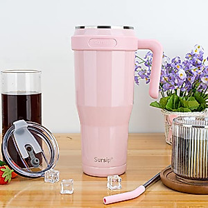 Sursip 50 oz Mug Tumbler,Stainless Steel Tumbler Mug with Non-Removable Handle–Keeps Drinks Cold up to 24 Hours–Sweat Proof, Dishwasher Safe,BPA Free-Mild Mint