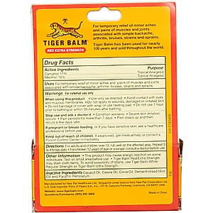 Tiger Balm Pain Relieving Red Extra Strength, 18g – Relief for Sore Muscles – Extra Strength Sports Rub – Tiger Balm Extra Strength – Tiger Balm Ointment