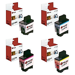 Laser Tek Services Compatible Ink Cartridge Replacement for Brother LC-41 LC41BK LC41C LC41M LC41Y Works with Brother DCP110C 120C, MFC210C Printers (Black, Cyan, Magenta, Yellow, 4 Pack)