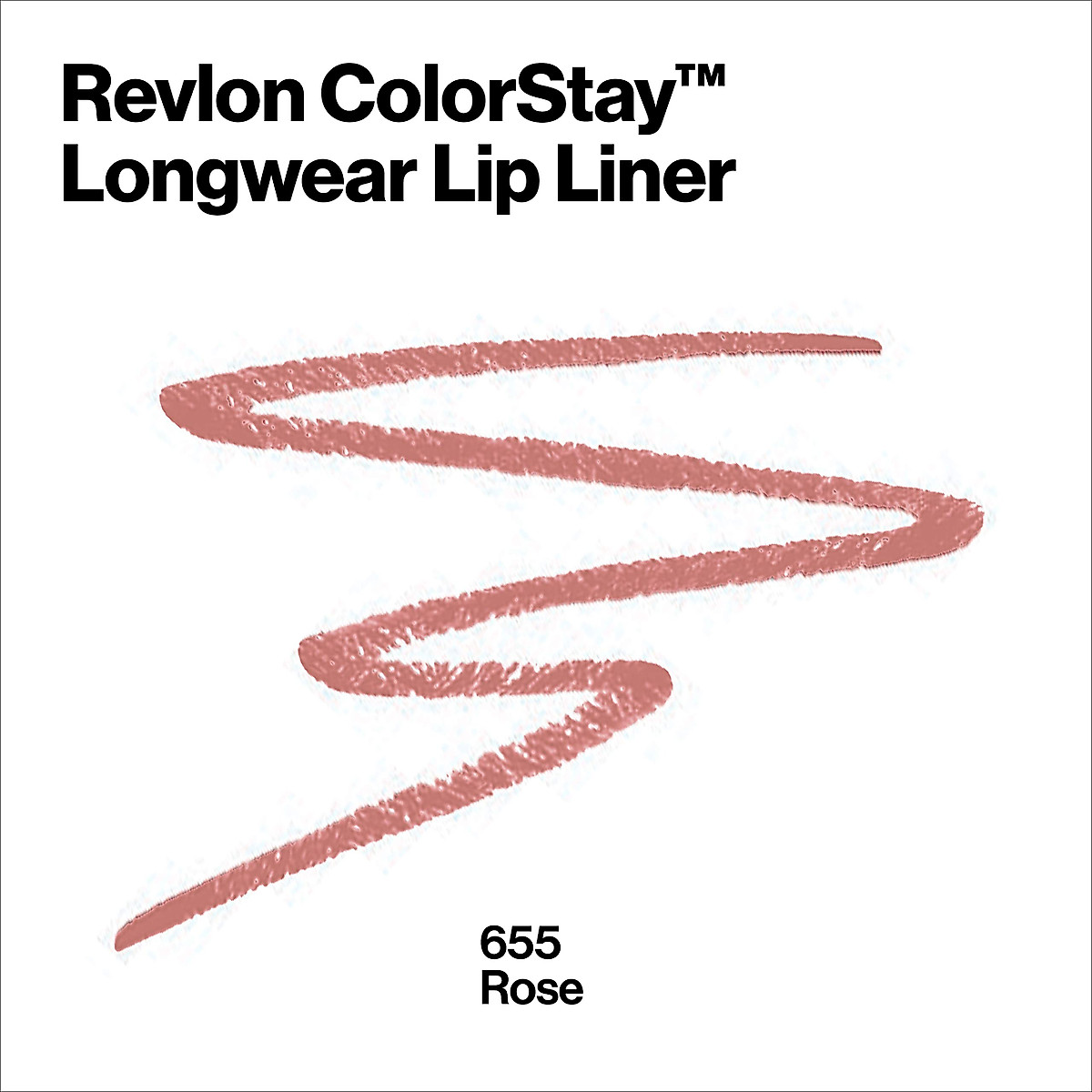 Revlon Colorstay Lip Liner with Built-In Sharpener, Valentine's Day Makeup Gifts for Women, Longwear Rich Colors, Smooth Application, 655 Rose, 0.01 oz