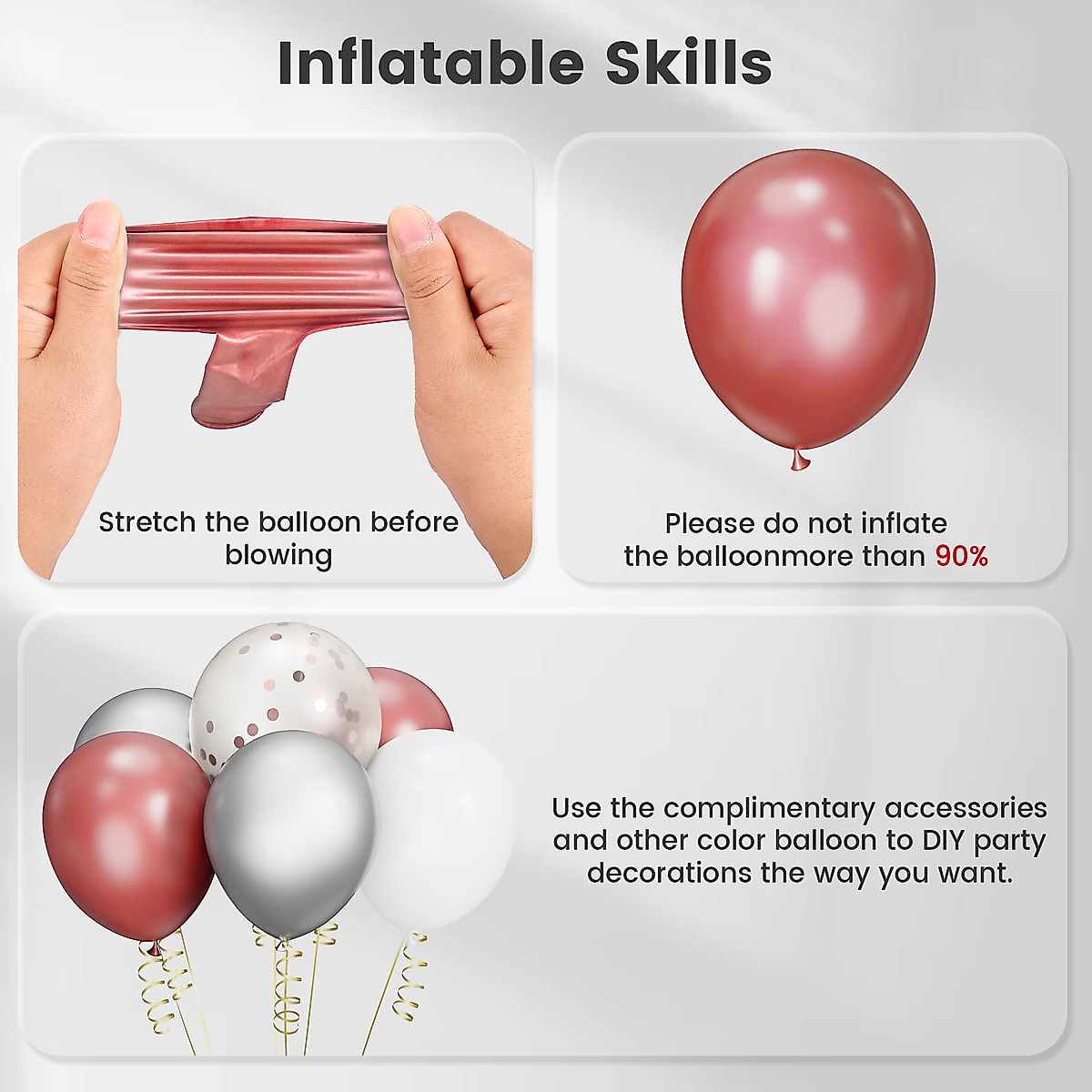 110 Pack Maroon Balloons Garland Arch Kit,GAGAKU 12/10/5 Inches Burgundy Red White Sliver Latex Confetti Balloons for Women Kids Birthday Wedding Bride Bachelorette Retirement Party Decorations