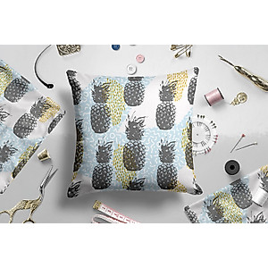 iiRov Summer Design Ink-Fuzed Decorative Throw Pillow - Retro Summer Pineapple v5