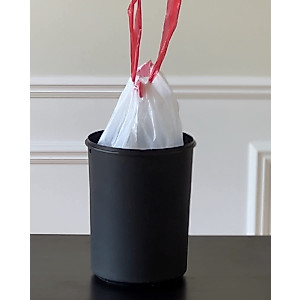 CCLINERS 1.2 Gallon (240 Bags) Small White Drawstring Trash Bags Code A 4.5 Liter Bathroom Mini Garbage Bags 1 Gallon Wastebasket Can Liners for Home Office Bins, 240 Count