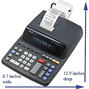 Sharp EL2196BL EL2196BL Two-Color Printing Calculator Black/Red Print 3.7 Lines/Sec