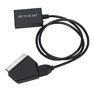 HDMI to SCART Converter, HD Digital Video HDMI to Analog Video and L/R Audio Adapter Support DVI, for CRT/VHS/DVD CVBS Play