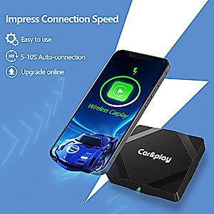 Okubukai Wireless CarPlay Adapter, 2023 Newest Apple CarPlay Wireless Dongle for Wired CarPlay Cars, 5-10 Seconds Auto Connect-iPhone 5.8GHz WiFi,Use Easily Multimedia Magic Box Carplay Streaming