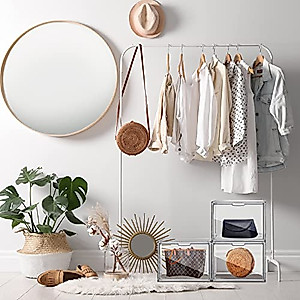 Acrylic Display Case Clear Plastic Purse and Handbag Storage Organizer for Closet, Stackable Acrylic Storage Boxes with Magnetic Door for Collectibles Shoes Wallet Cosmetic Book Toys Display (6 Pack)