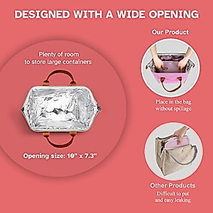 EASYFUN Lunch Bag for Women & Men, Large Insulated Lunch Box Cooler Tote Bags, Adult Reusable Lunch Boxes with Water Resistant for Work, Travel and Picnic (Rose Pink)