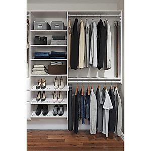 Easy Track PH45-WH Dual Tower Closet Storage Wall Mounted Wardrobe Organizer Kit System with Shelves and Drawers for Bedroom in White with Hardware