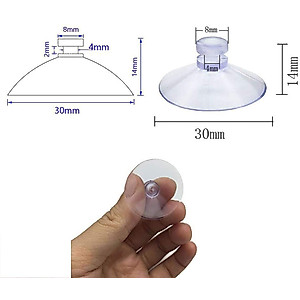 OMYZERO 100pcs Mini Clear Plastic Suction Cups Without Hooks (30mm)