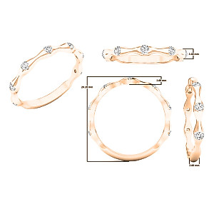 Dazzlingrock Collection 0.25 Carat (ctw) 14K Round Diamond Ladies Eternity Wedding Band Ring 1/4 CT, Rose Gold, Size 7