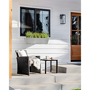 Veradek Pure Series Railing Planter - Plastic Hanging Planter for Outdoor Balcony/Fence | Durable All-Weather Use with Adjustable Brackets | Modern Décor for Flowers, Succulents, Hanging Plants