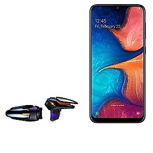 BoxWave Gaming Gear Compatible with Samsung Galaxy A20 - Touchscreen QuickTrigger Auto, Trigger Buttons Autofire Gaming Mobile FPS - Jet Black
