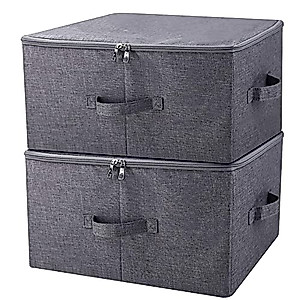 iwill CREATE PRO Underbed Storage Containers, 2pcs Storage Bins, Black Gray