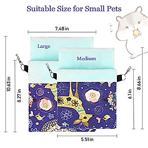 Loghot Cotton Small Pet Hanging Bed Sleep Pouch Comfortable Warm Pet Sleep Bag for Small Animals (Large)