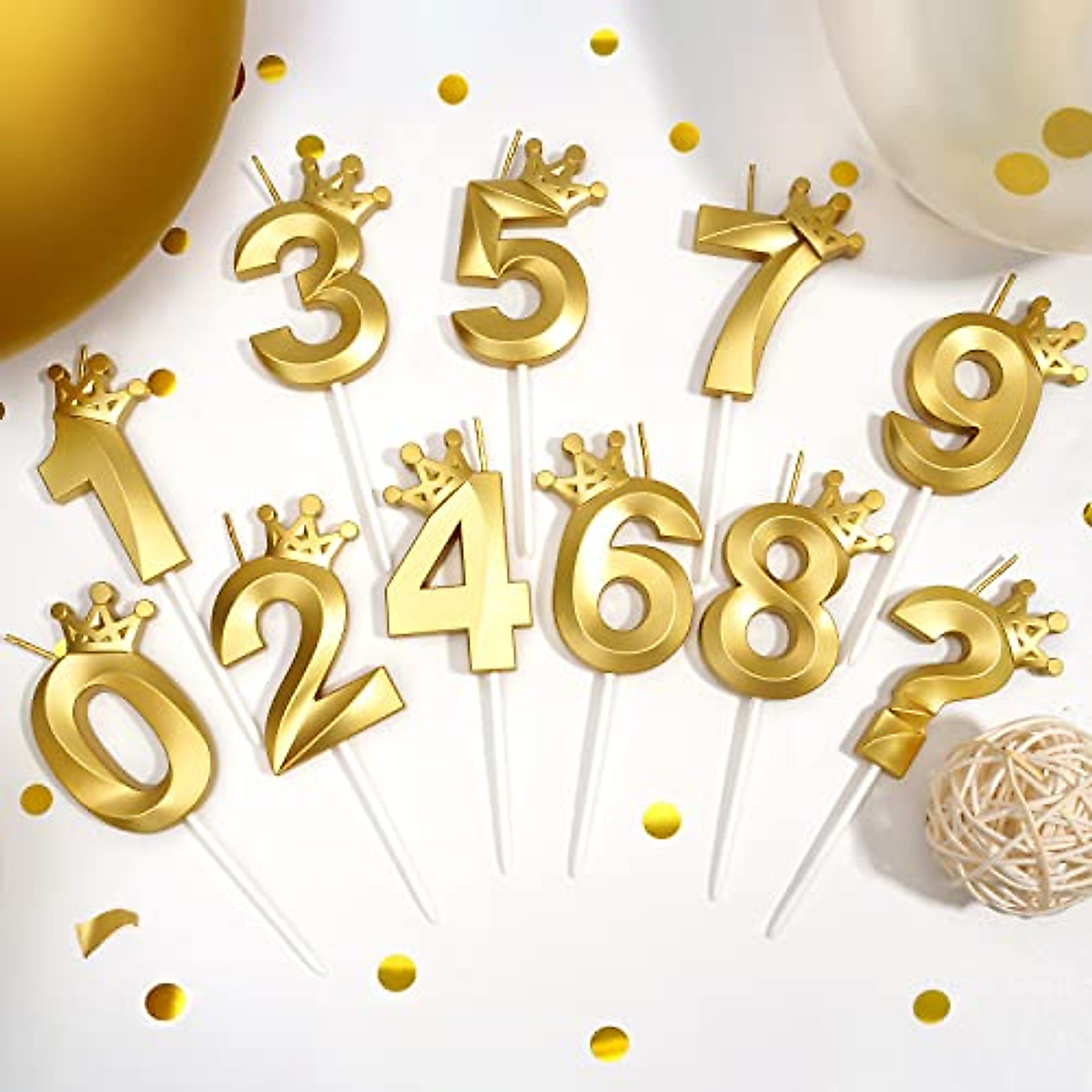 Leezmark 2nd Birthday Number Candle Birthday Decorations Candle Sparkler for Cake Topper, Anniversary Decorations 12 20 21 25 Years Old Birthday Candles (Gold, Number 2 Candle)