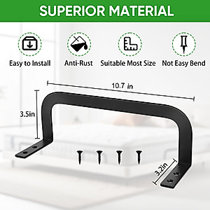 6Pcs Mattress Retainer Bar Mattress Slide Stopper from Sliding Non Slip Mattress Holder for Adjustable Bed Wider Taller Metal Mattress Holder for Wooden Bed Frame Black