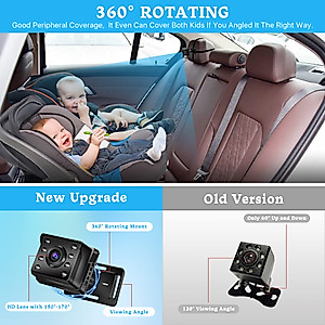 Gootus Baby Car Camera Mirror - Real 1080P Car Baby Camera with 5" AHD Monitor Night Vision, Car Mirror Baby Rear Facing Seat, Wide View Car Back Seat Camera for Newborns Infants Kids Toddlers