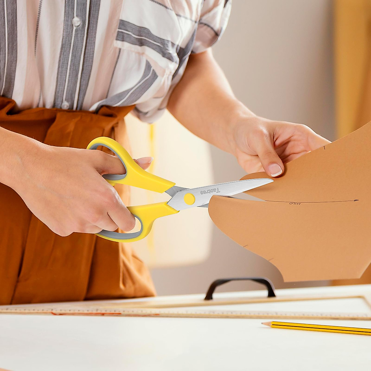 Scissors Bulk of 6-Pack, Taotree 8" Scissors All Purpose Comfort Grip Sharp Scissor for Office School Supplies, Classroom Student Teacher Craft Sewing Fabric Scissor, Paper Cutter, Scrapbook Supplies