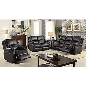 Acme Zuriel Faux Leather Rocker Recliner in Black