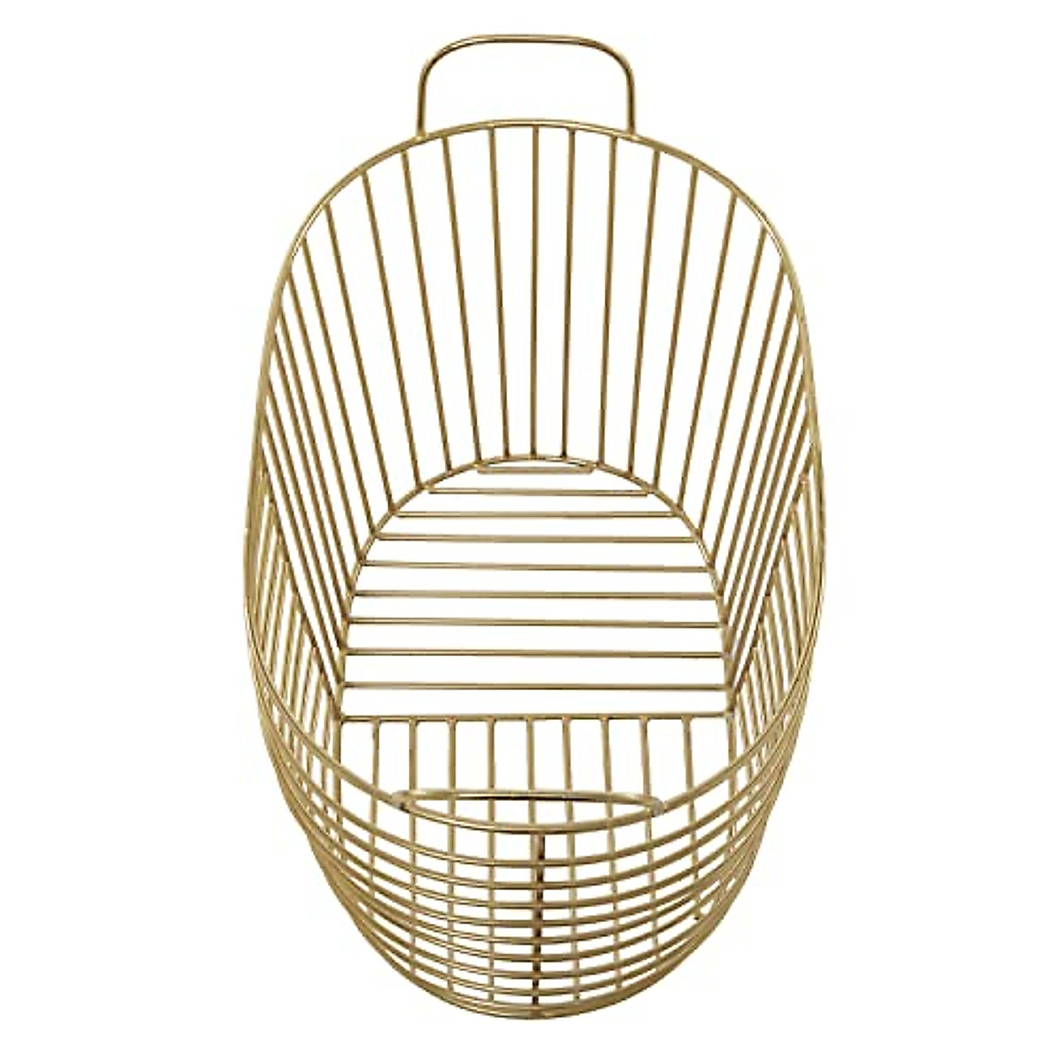 CosmoLiving by Cosmopolitan Metal Round Storage Basket with Handles, Set of 2 20", 17"W, Gold