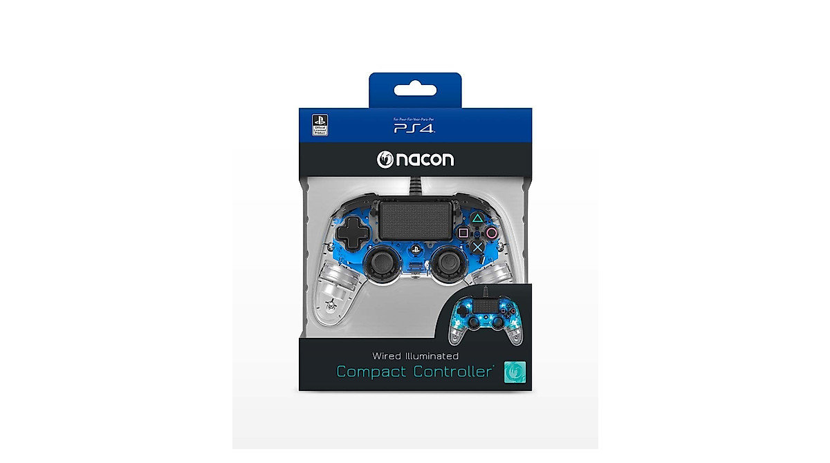 Nacon Blue Compact Controller for PS4 – Wired Gamepad