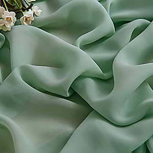 5 Pack Sage Green Chiffon Table Runner 10Ft Wedding Table Runner 29x120 Inches Sheer Romantic Tulle Table Runner for Wedding Decor Bridal Shower Baby Shower Birthday Party Cake Table Decoration