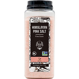 Soeos Pink Himalayan Sea Salt, Fine Grain, 38.8oz (2.4 LB), Kosher Salt, Non-GMO