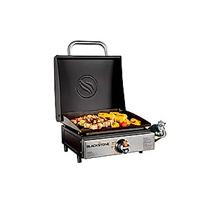 Blackstone 1814 Stainless Steel Propane Gas Portable, Flat Top Griddle Frill Station for Kitchen, Camping, Outdoor, Tailgating, Tabletop, Countertop – Heavy Duty & 12, 000 BTUs, 17 Inch, Black