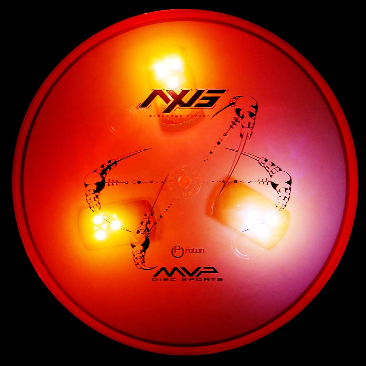 MVP Disc Golf Flat LED Tri-lite Disc Golf Lights (Pack of 10) (Magenta)