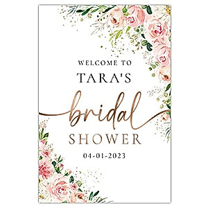 Bridal Shower Sign, Flower Bridal Shower, Greenery Shower Decoration, Greenery Welcome Sign, Custom Design, Welcome Guest Sign
