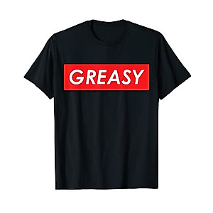 GREASY Red Box Logo Greasy Meme T-Shirt