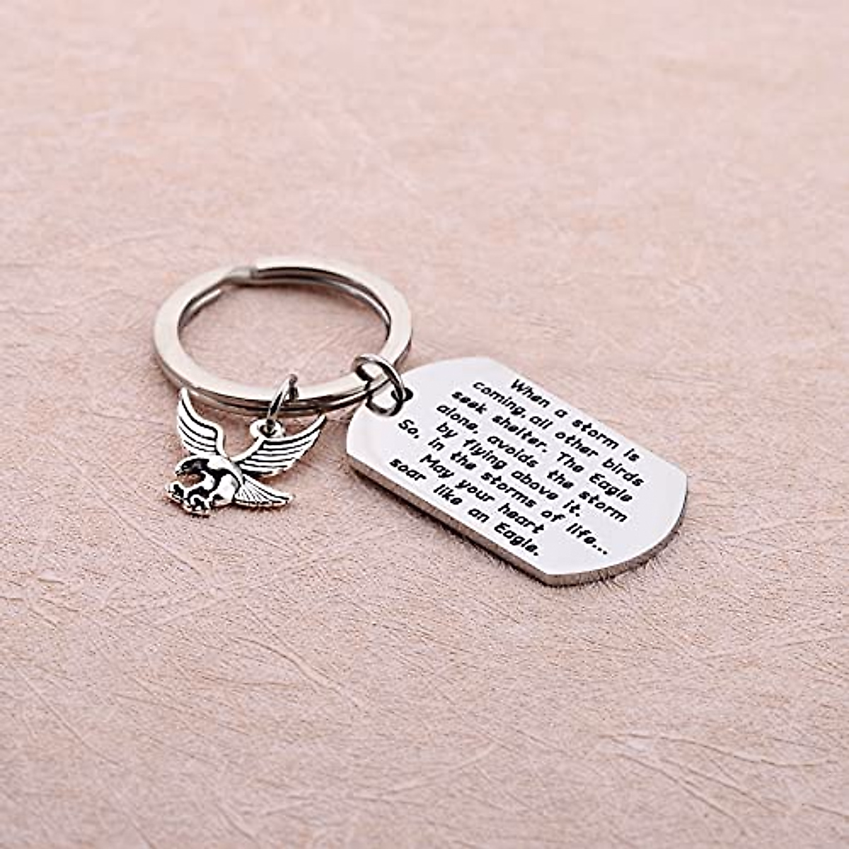 FUSTMW Eagle Gift for Scouts Keychain Scouts Leader Gift Court of Honor Gift (silver)