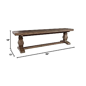 Kosas Home Quincy Bench, 66", Desert Gray