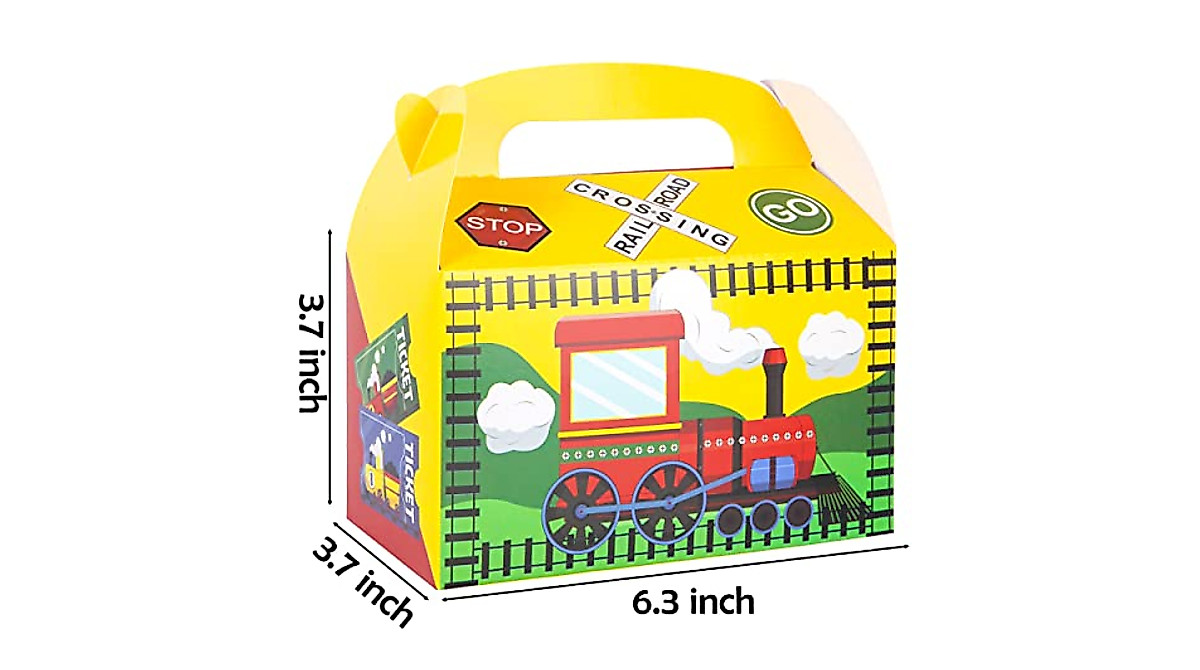 24pcs Train Crossing Party Gift Treat Boxes for Kids