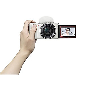 Sony Alpha ZV-E10 - APS-C Interchangeable Lens Mirrorless Vlog Camera Kit - White (Renewed)
