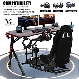 Minneer Ladder Type Driving Simulator Cockpit Match Seat Fits for Logitech/Thrustmaster/Fanatec/Moza/PXN G25/G27/G29/G920/G923/T300/T248/TX Racing Sim Mount(Seat, Wheel, Pedal, Handbrake Not Included)