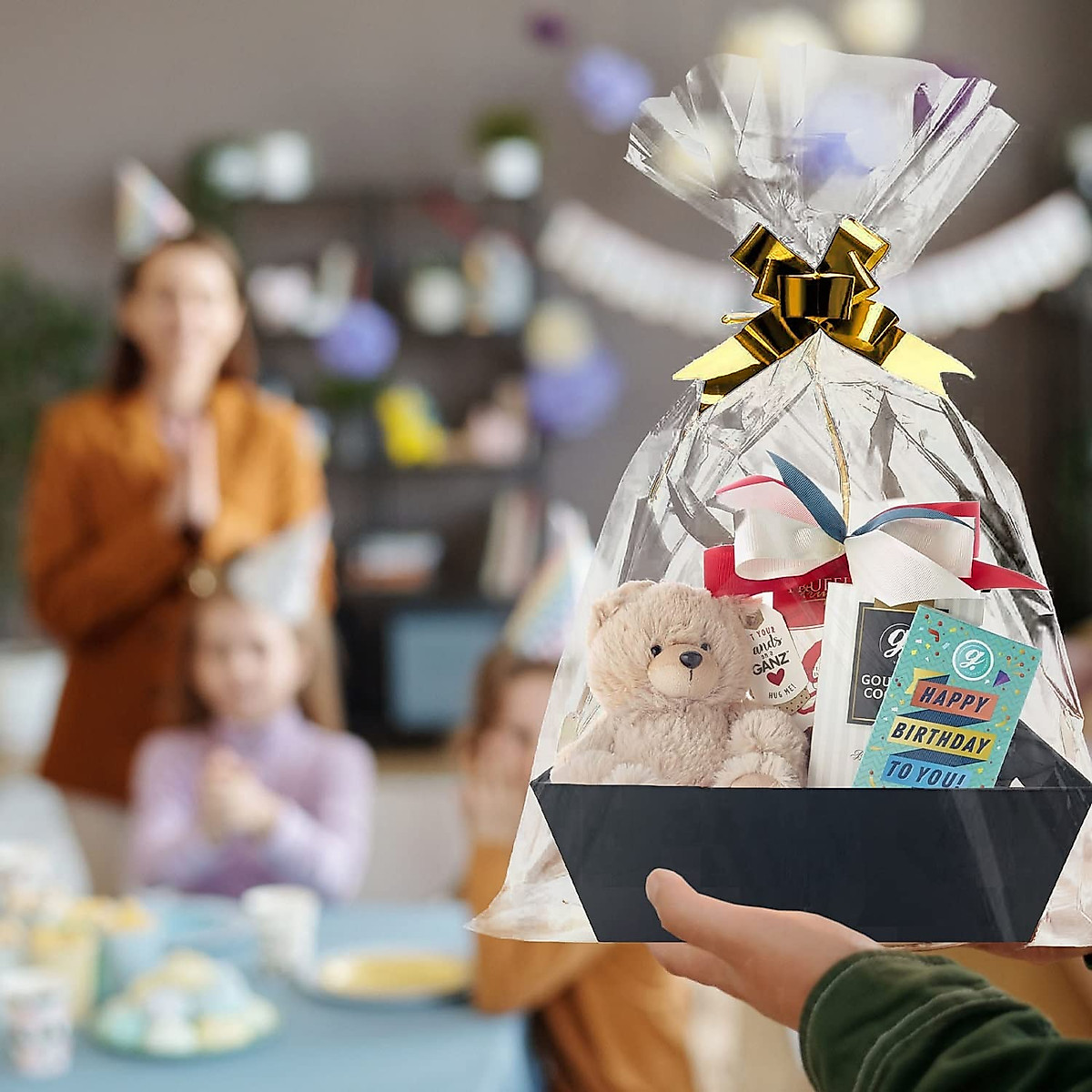 Baskets For Gifts Empty, 5 Pk Black Empty Gift Baskets To Fill, Sturdy Cardboard Tray With Handles, Large Gift Baskets Empty Bulk For Beautiful Gifts, Christmas, Easter, Halloween