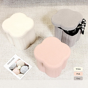 B FSOBEIIALEO Storage Ottoman Cube, Flowers Shaped Ottomans with Storage Foot Stool Footrest for Lving Room, Boucle Ottoman Seat for Dorm Room,Faux Teddy Fur,White 12.6"x12.6"x12.6"