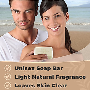 One With Nature Dead Sea Mineral Salt Soap 7oz 3Pk, with Argan Oil & Shea Butter. Dead Sea Salt Contains Magnesium, Sulfur & 21 Essential Minerals. Helps skin conditions, 100% Natural, Fragrance Free