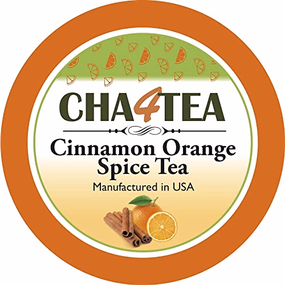 Cha4Tea 36-Count Cinnamon Orange Spice Herbal Black Tea Pods for Keurig K-Cup Brewers