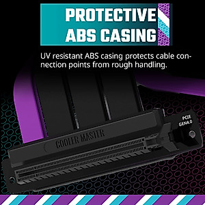 Cooler Master MasterAccessory Riser Cable PCIe 4.0 x16 200mm Black, PCIe 4.0 Compatible, EMI Shielded 30 AWG, Protective ABS Casing for Graphics Card (MCA-U000C-KPCI40-200)