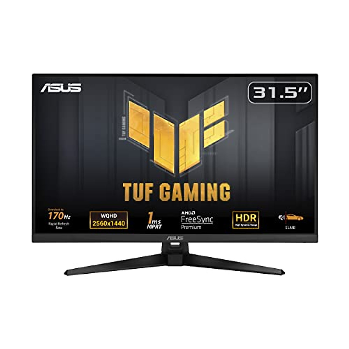 ASUS TUF Gaming 31.5” 1440P HDR Monitor (VG32AQA1A) - QHD (2560 x 1440), 170Hz, 1ms, Extreme Low Motion Blur, FreeSync Premium, DisplayPort, HDMI, HDR-10, Shadow Boost, VESA Wall Mountable,Black