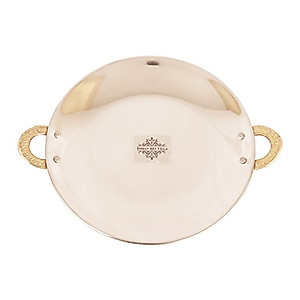 Indian Art Villa Handmade 8" Inch Tava Platter - Steel And Copper Serving Food ...