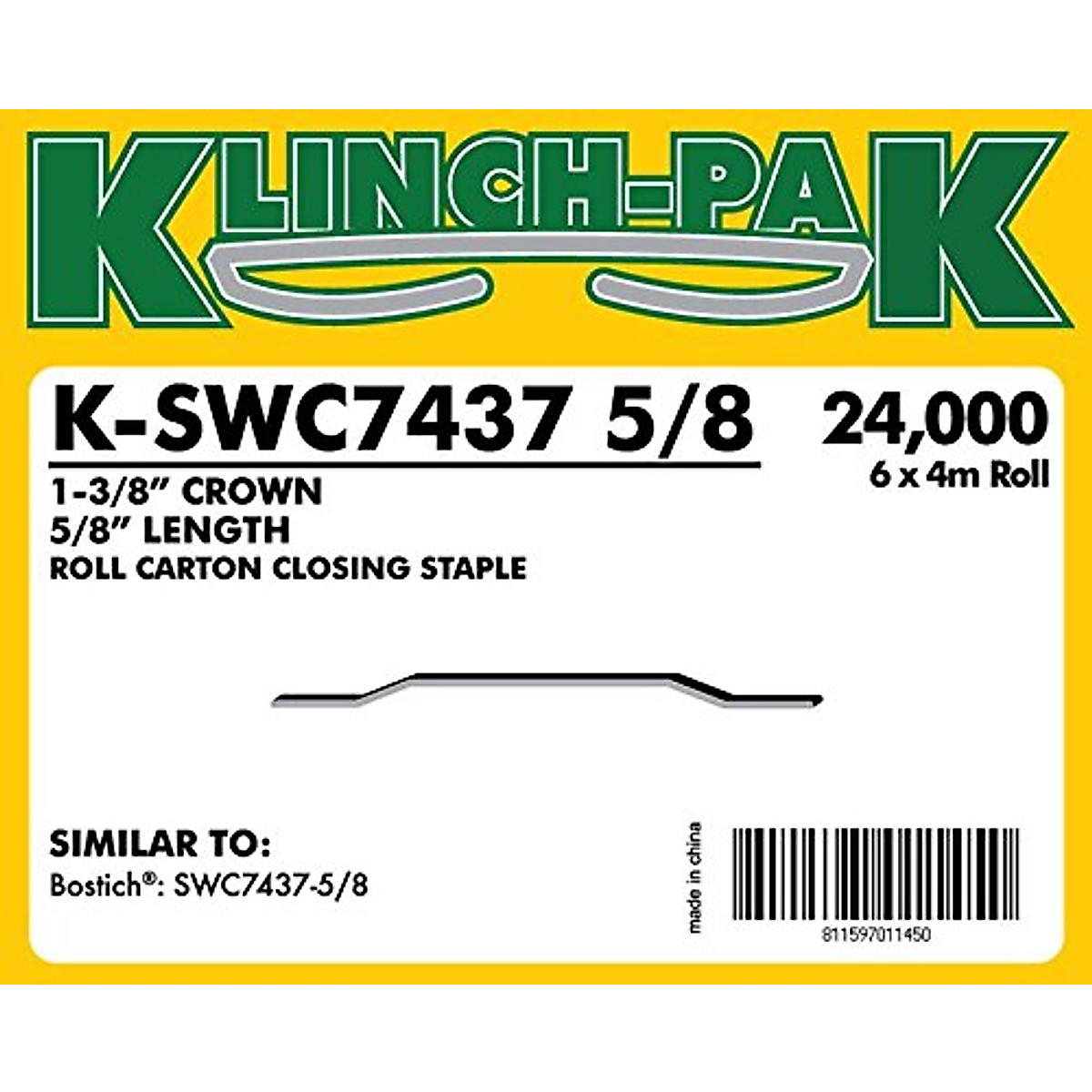K-SWC7437-5/8 (4M), SWC7437 Roll Staple (4,000 Staples Per Roll) (6 Rolls Per Case) - AXXIS-K-SWC7437-5/8 (4M)