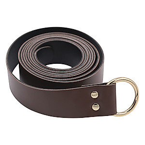 MYAYD Knight Belt PU Leather Medieval Renaissance Accessories Girdle Viking Belt WaistBand 190cm for Men Women (Brown)