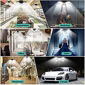 AYSEMO 100W 10000LM Super Bright Led Light Bulbs, 6500K Daylight Garage Light Bulb with 5 Adjustable Panels, E26/E27 Screw in Garage Lighting LED, High Bay Light for Garage Basement Barn