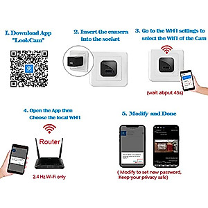 Hidden Camera Charger Spy Camera Hidden Cameras HD 1080P Wireless Mini Spy Camera with WiFi Night Vision and Motion Detection Small Camera for Home Security Nanny Cam