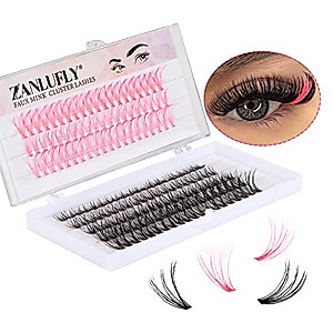 Individual Lashes DIY Eyelash Extension,160 Pcs Cluster Lashes zanlufly Mix colored lash Extension,8-16MM Mix Soft Lightweight Cluster Lashes for Home use